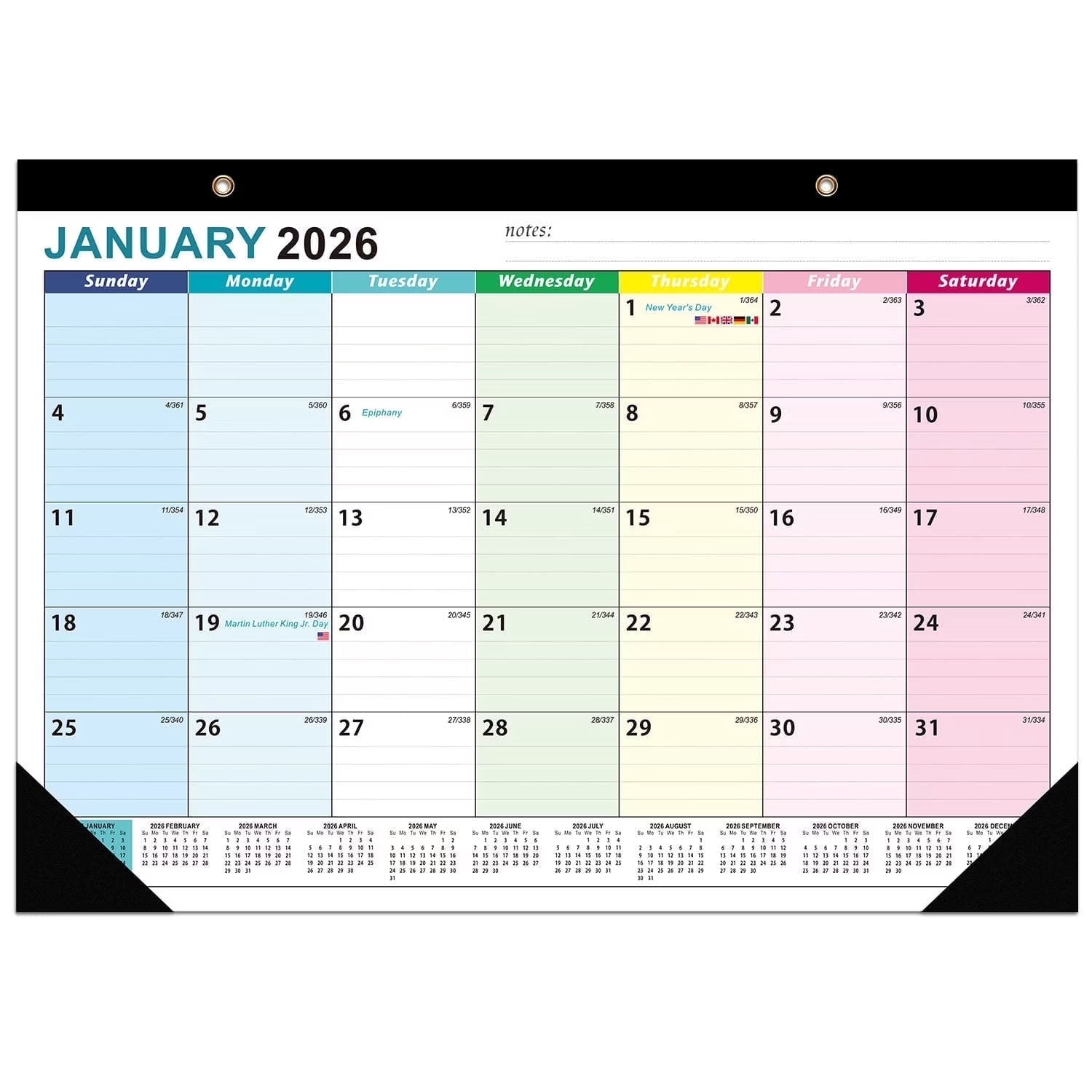 VINAUO Large 2024-2025 Desk/Wall Calendar: Yearly Planner for Home ...
