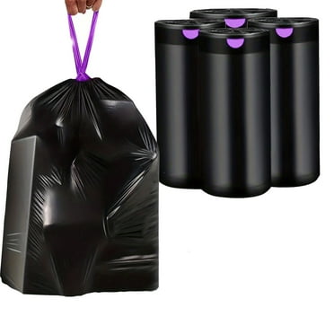Black Garbage Bags, Small Drawstring Trash Bags, 3 Rolls - Walmart.com