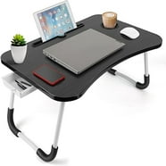 Mind Reader Foldable Bed Tray, Lap Desk with Fold-Up Legs, Freestanding Portable Table for ...