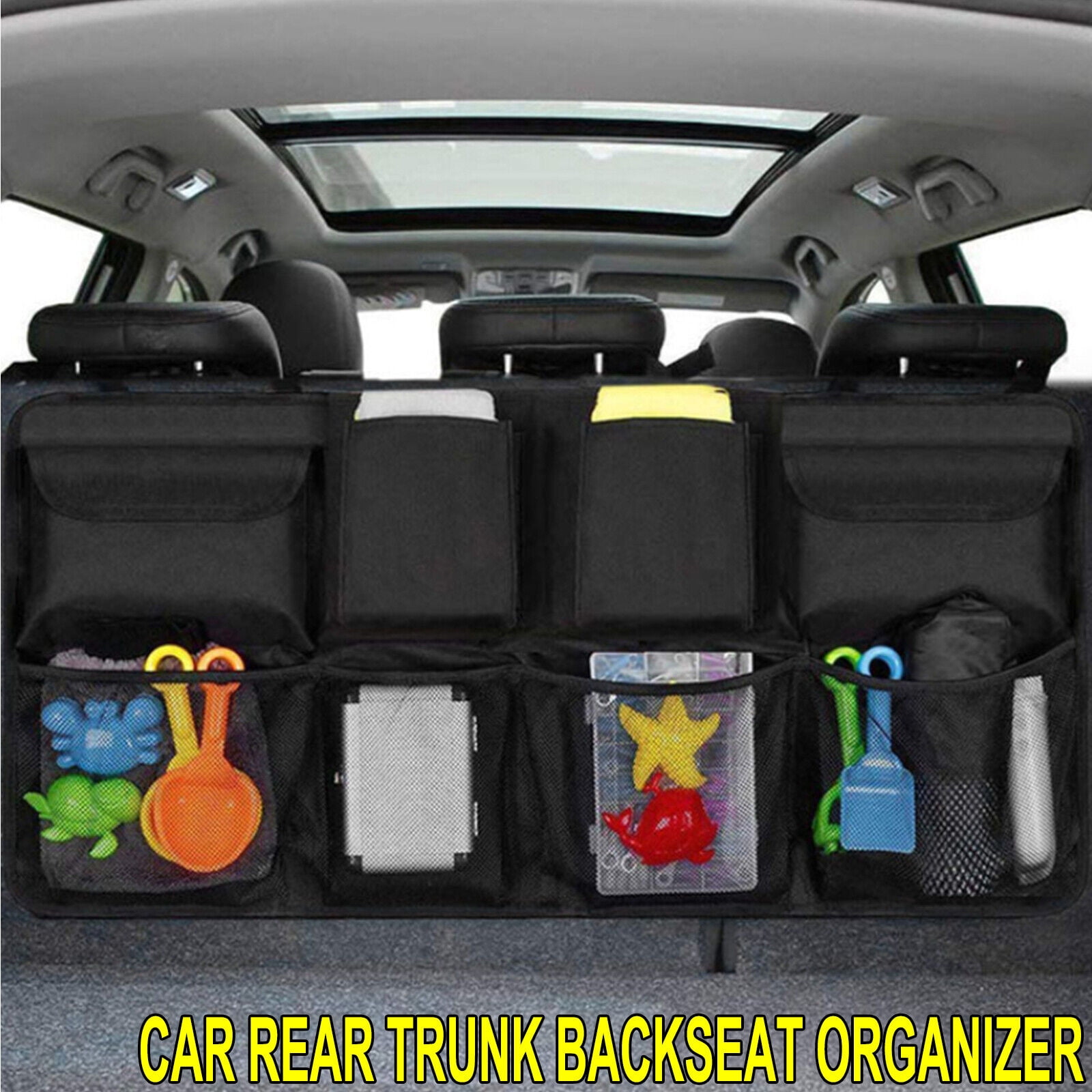 VINAUO Large Car Trunk Organizer Backseat Hanging Organizer with 8 Large Storage Bag Super Capacity Trunk Organizer for SUV Truck