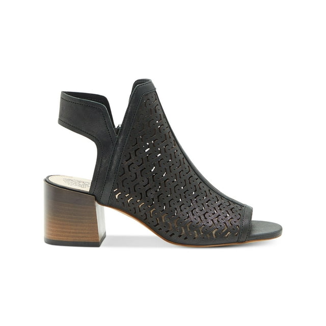 VINCE CAMUTO Womens Black Cutouts Perforated Padded Sternat Peep Toe ...