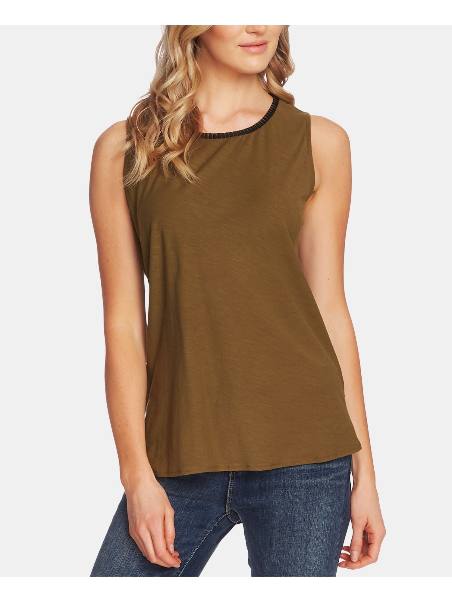VINCE CAMUTO Womens Green Sleeveless Jewel Neck Top Size: XL - Walmart.com