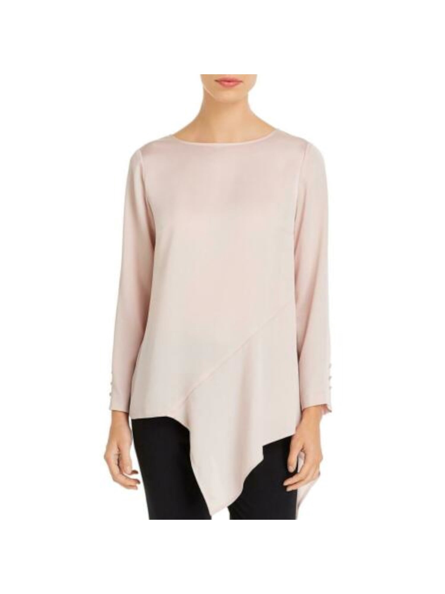 VINCE CAMUTO Womens Pink Long Sleeve Jewel Neck Wear To Work ...