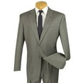 VINCI Men's Classic-Fit Gray Textured 2-Button Business Dress Suit ...