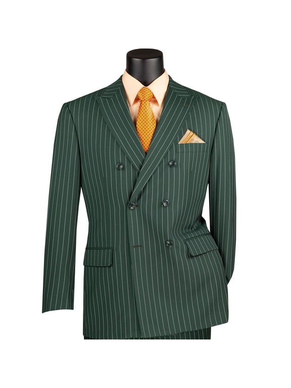 VINCI Men's Gray Glen Plaid 2-Button Classic-Fit Suit w/ Peak Lapel ...