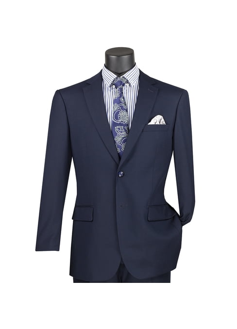 VINCI Men's Classic Fit Textured Weave Suit, 2-Button, Taupe - 44L ...