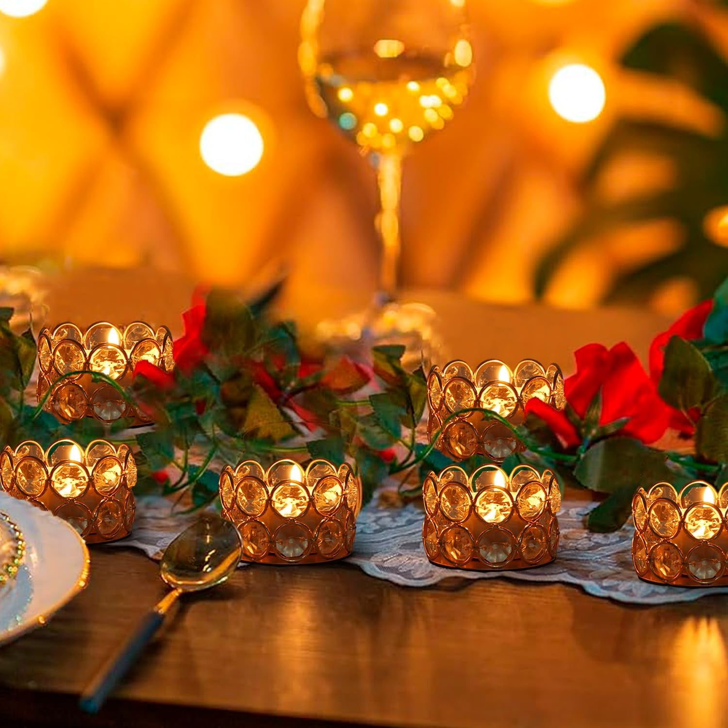 VINCIGANT 48Pack Votive Candle Holders Bulk for Wedding Candle,Gold Tea ...