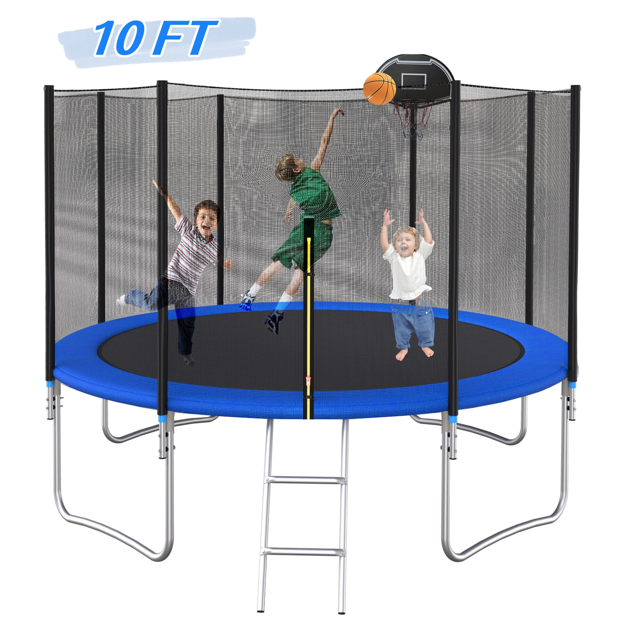 VINCIGO 10FT Trampoline for Kids with Enclosure Net,Outdoor Trampolines ...