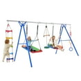 VINCIGO Outdoor Toys Play Swing Set - 5 in 1 Metal Set for Kids with 3 ...