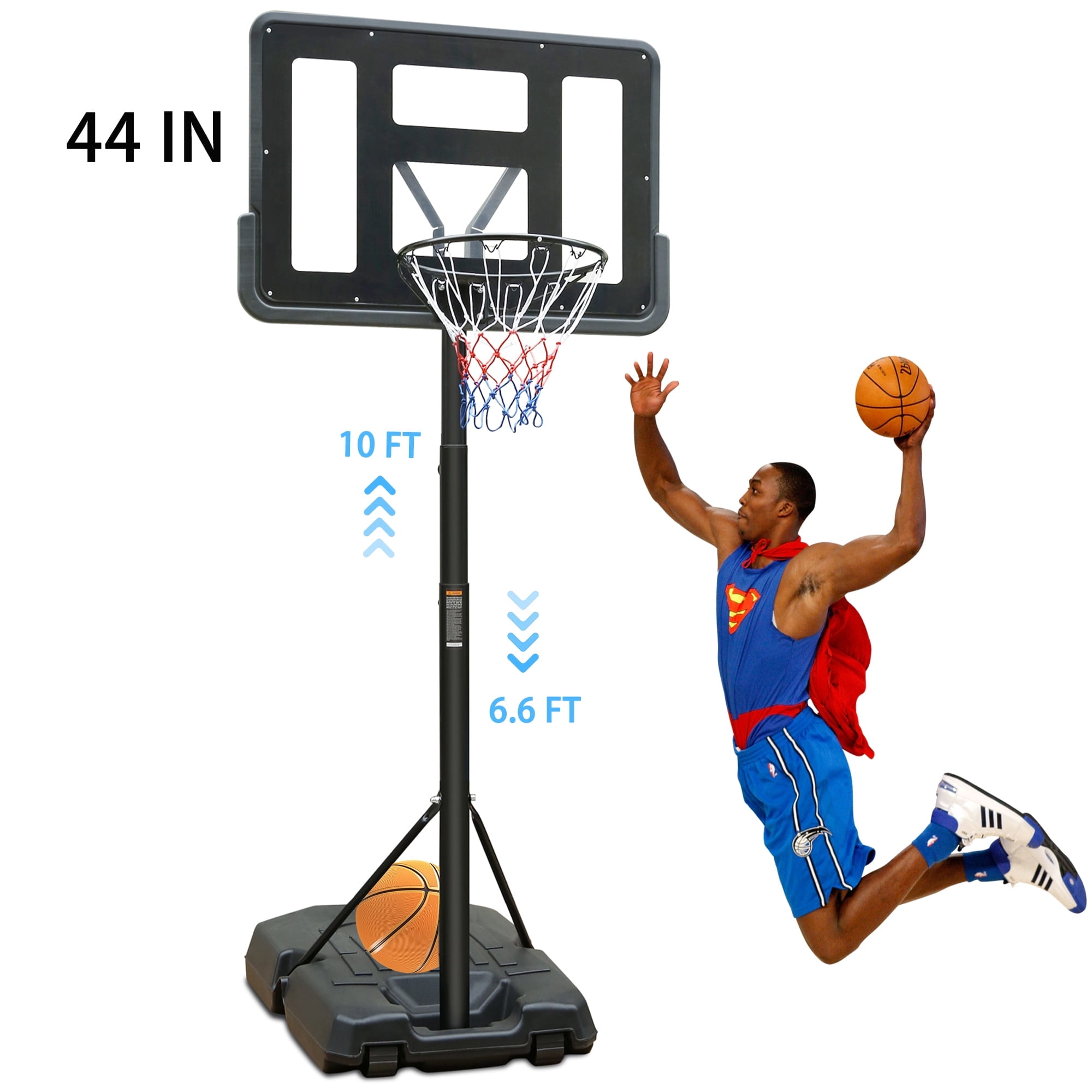 VINCIGO Basketball Hoop Indoor with 6.6ft - 10ft Adjustable Height for ...