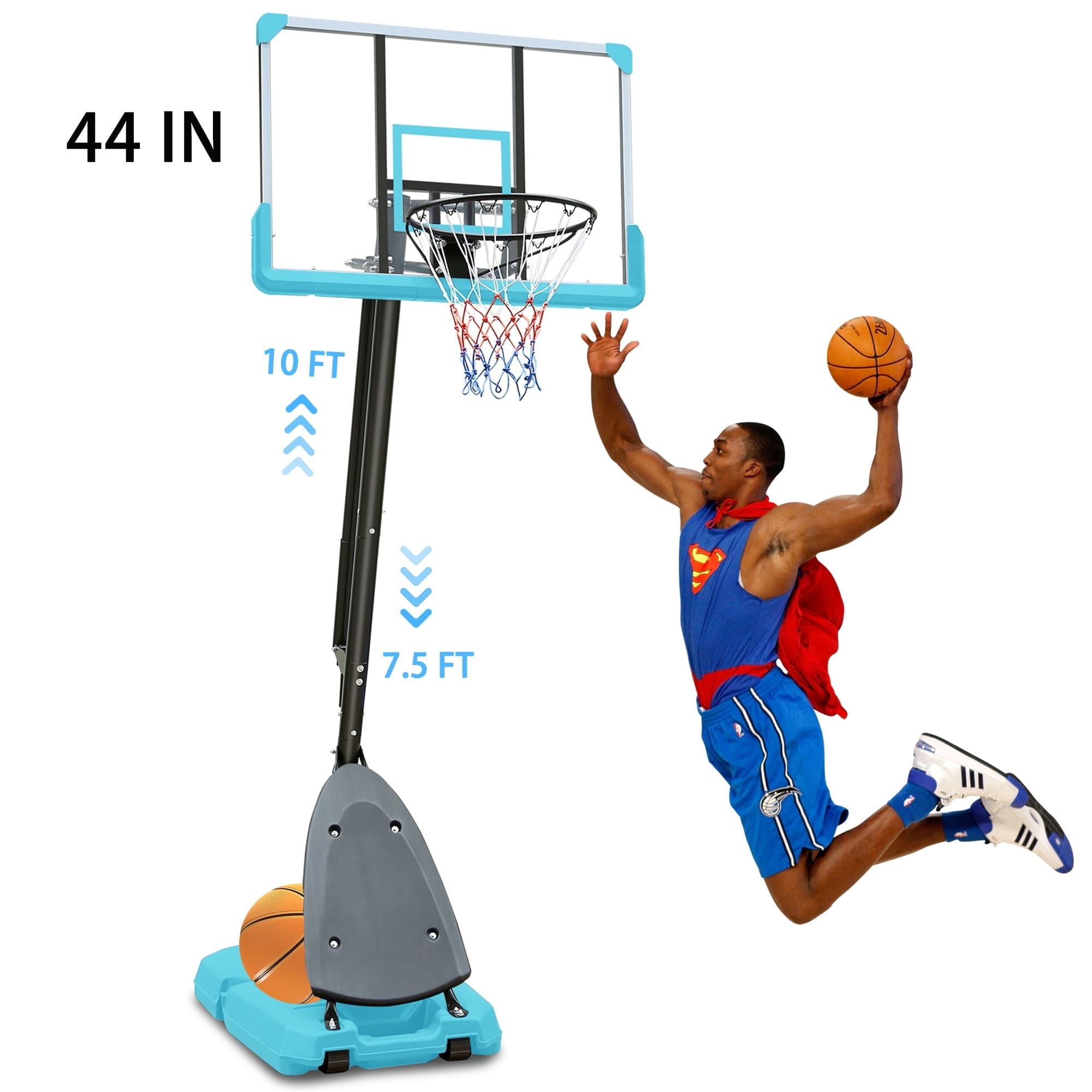 VINCIGO Basketball Hoop Indoor with 7.5 to 10ft Adjustable Height for ...