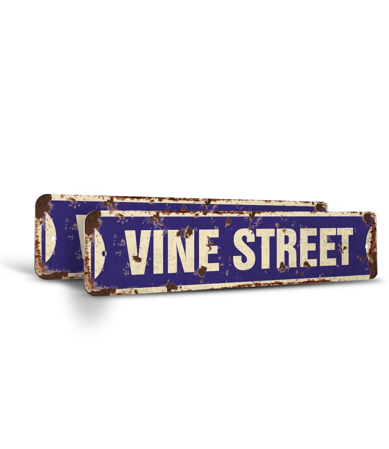 VINE Vintage Style Rustic Street Sign – (2 Pack) Hollywood California ...