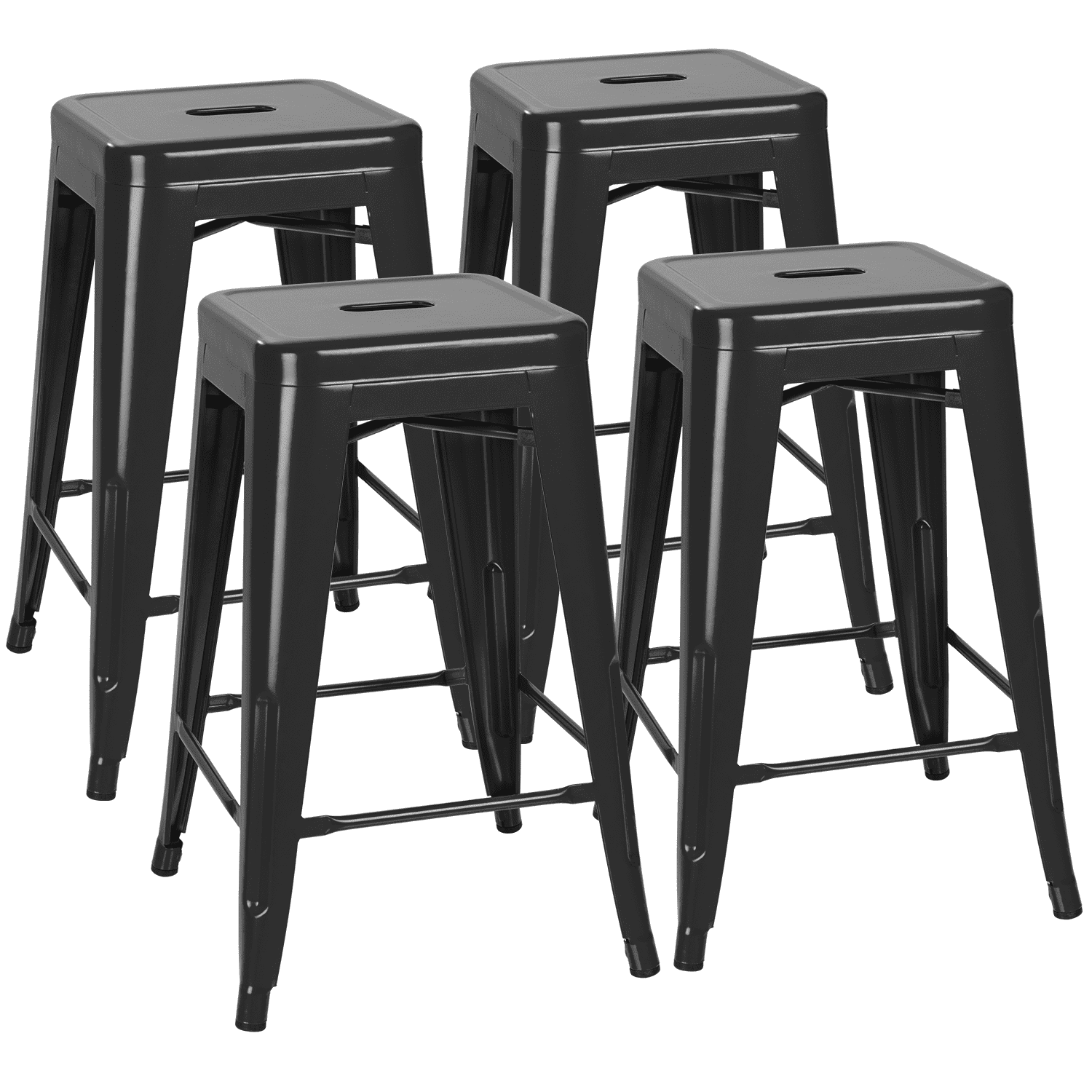 VINEEGO 24 Inch Modern Metal Bar Stools, Stackable Indoor-Outdoor ...