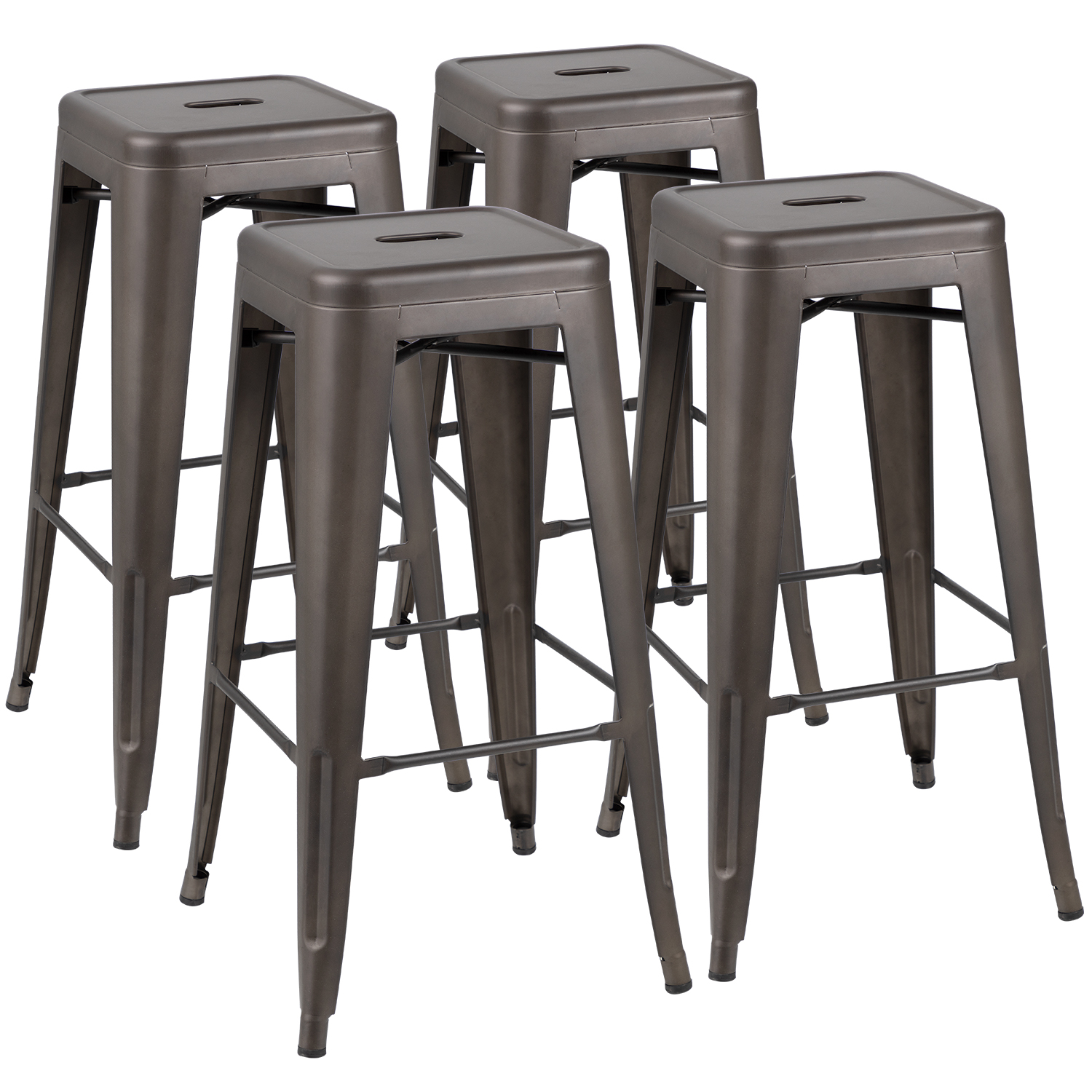 VINEEGO 24 Inches Modern Metal Bar Stools for Counter Height Indoor ...