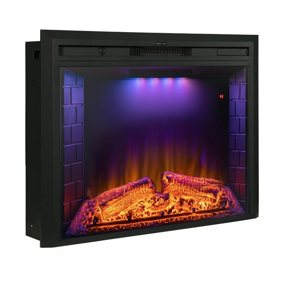 MagikFlame Electric Fireplace 28" Insert - Large Black Firebox - 30 ...