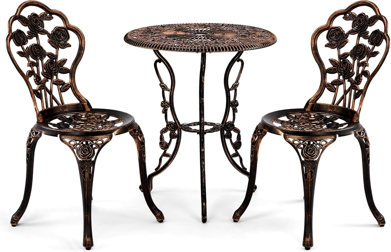 VINGLI 3 PCS Outdoor Bistro Set,Outdoor Patio Set, All-Weather Cast ...