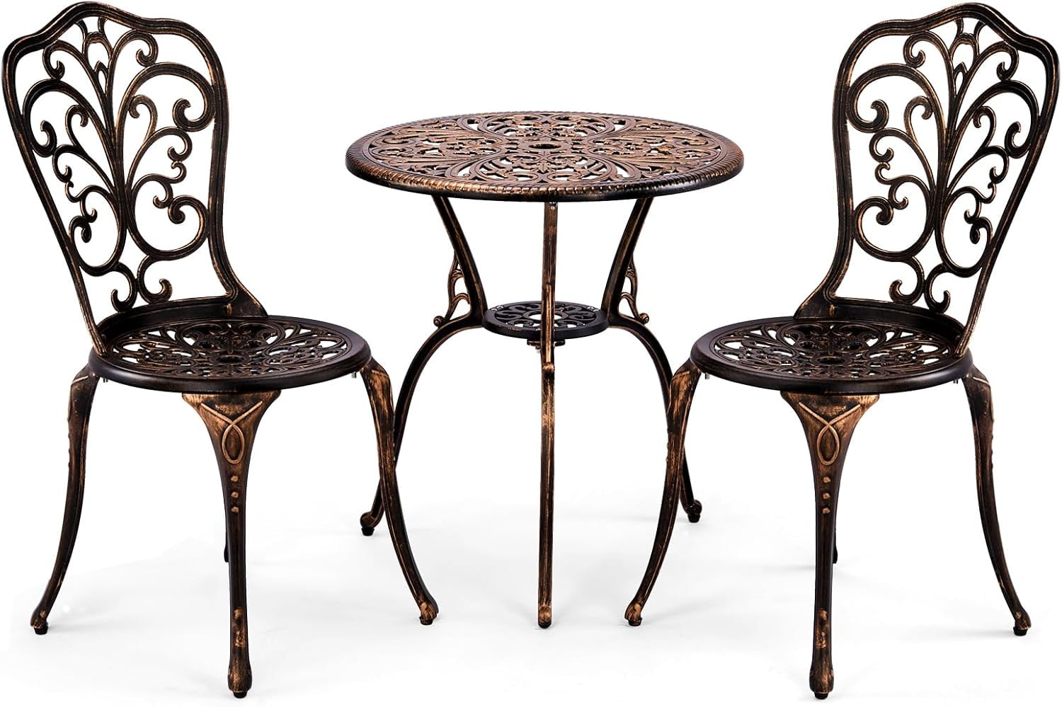 VINGLI 3 PCS Outdoor Bistro Set,Outdoor Patio Set, All-Weather Cast ...