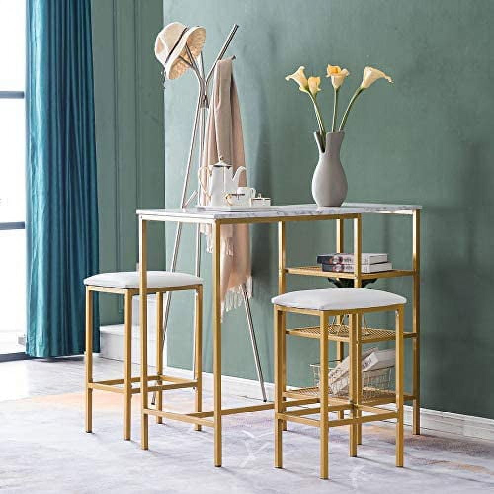 VINGLI 3-Piece Bar Table and Chairs Set,Small Kitchen Table Set for 2 ...