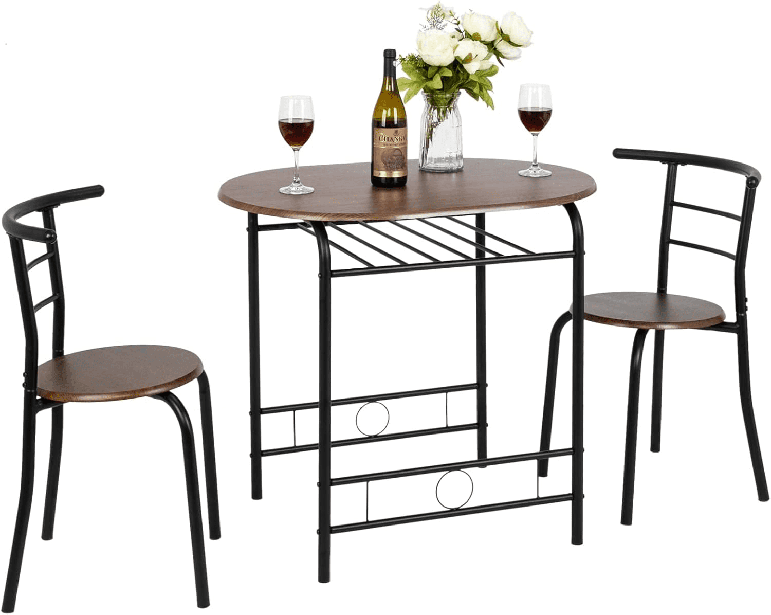 VINGLI 3 Piece Dining Set,Small Kitchen Table Set for 2,Breakfast Table ...