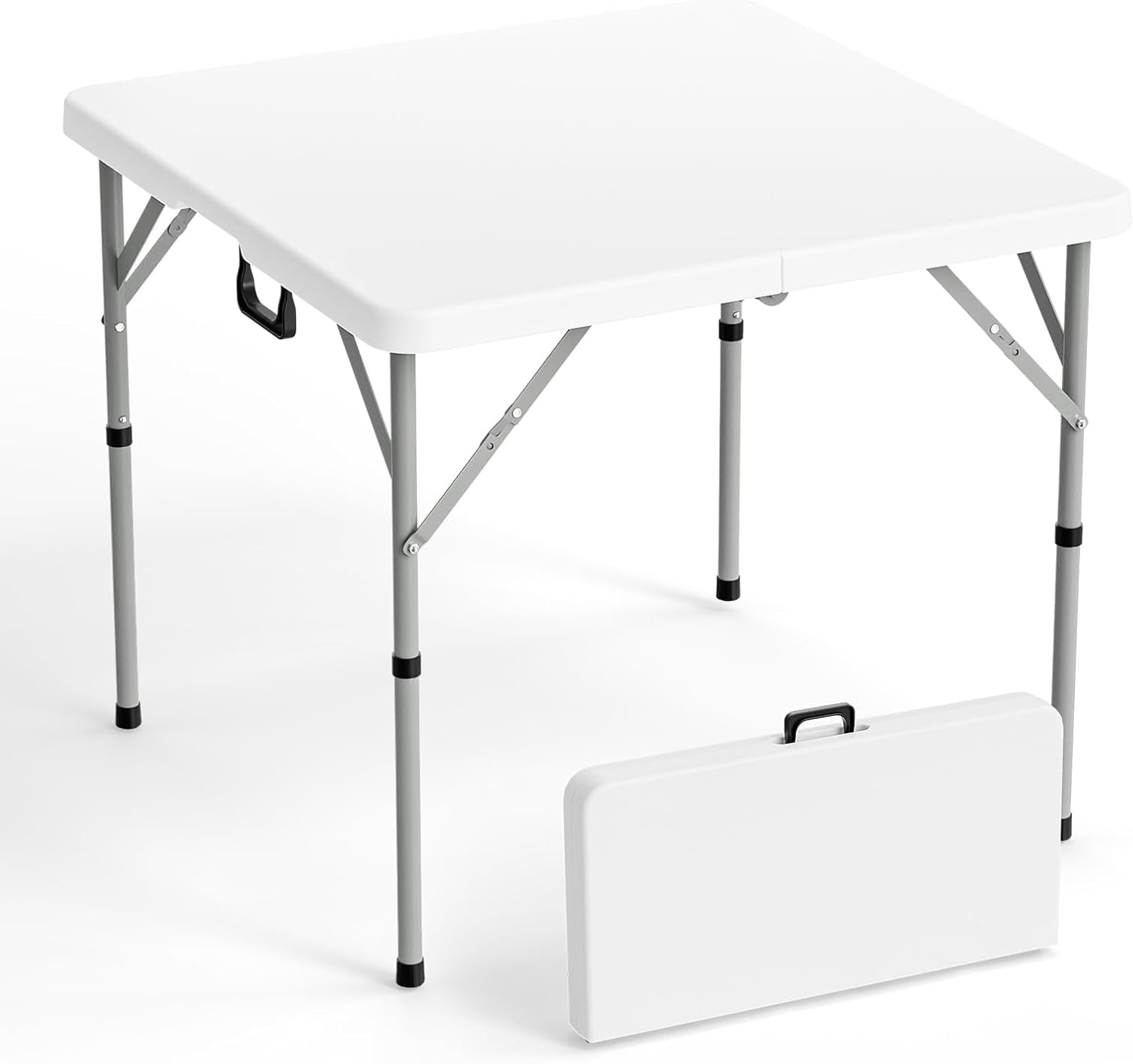 VINGLI 34" Fold in Half Square Table, Bi-Folding Table, Portable ...