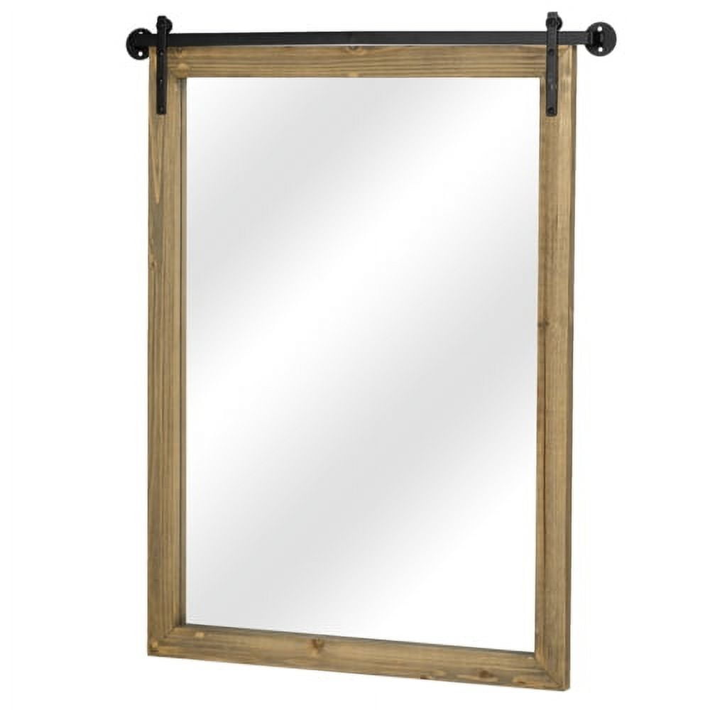 VINGLI Rustic Vintage 38"×22" Barn Wood Wall Mirror, Farmhouse Style ...