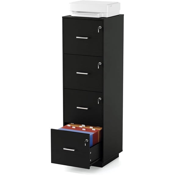 VINGLI 4 Drawer File Cabinet with Lock, Home Office Filing Organizer ...