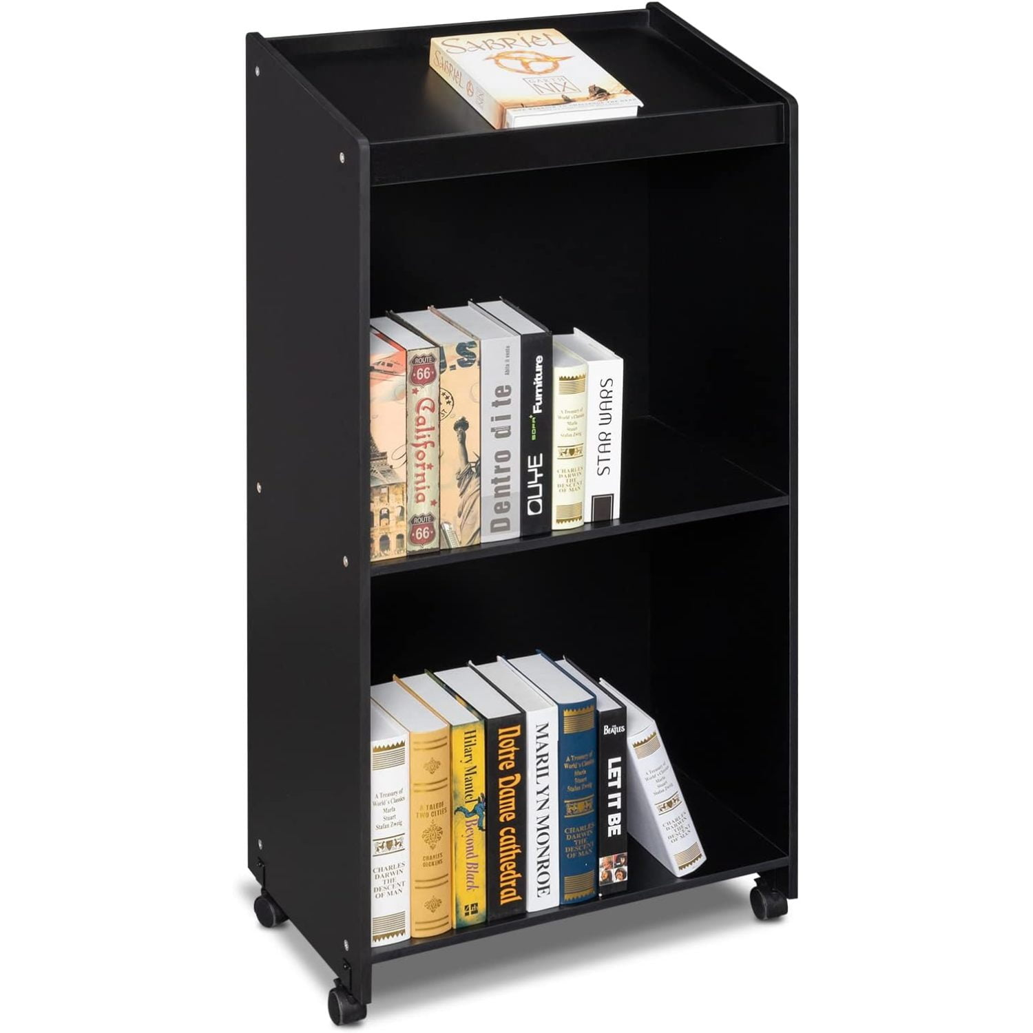 VINGLI 46.5”H Portable Podium Stand Mobile Lectern with Storage ...