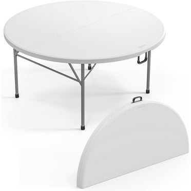 MoNiBloom 10 Pieces 5Ft Round Plastic Folding Table, Heavy Duty Indoor ...