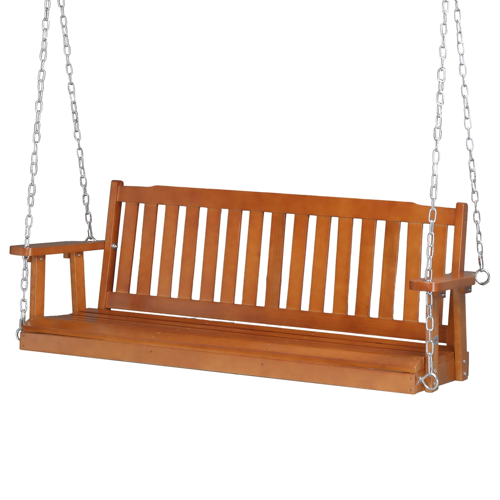 VINGLI 5 ft Outdoor Wooden Porch Swing, Heavy Duty 880 lbs Patio ...