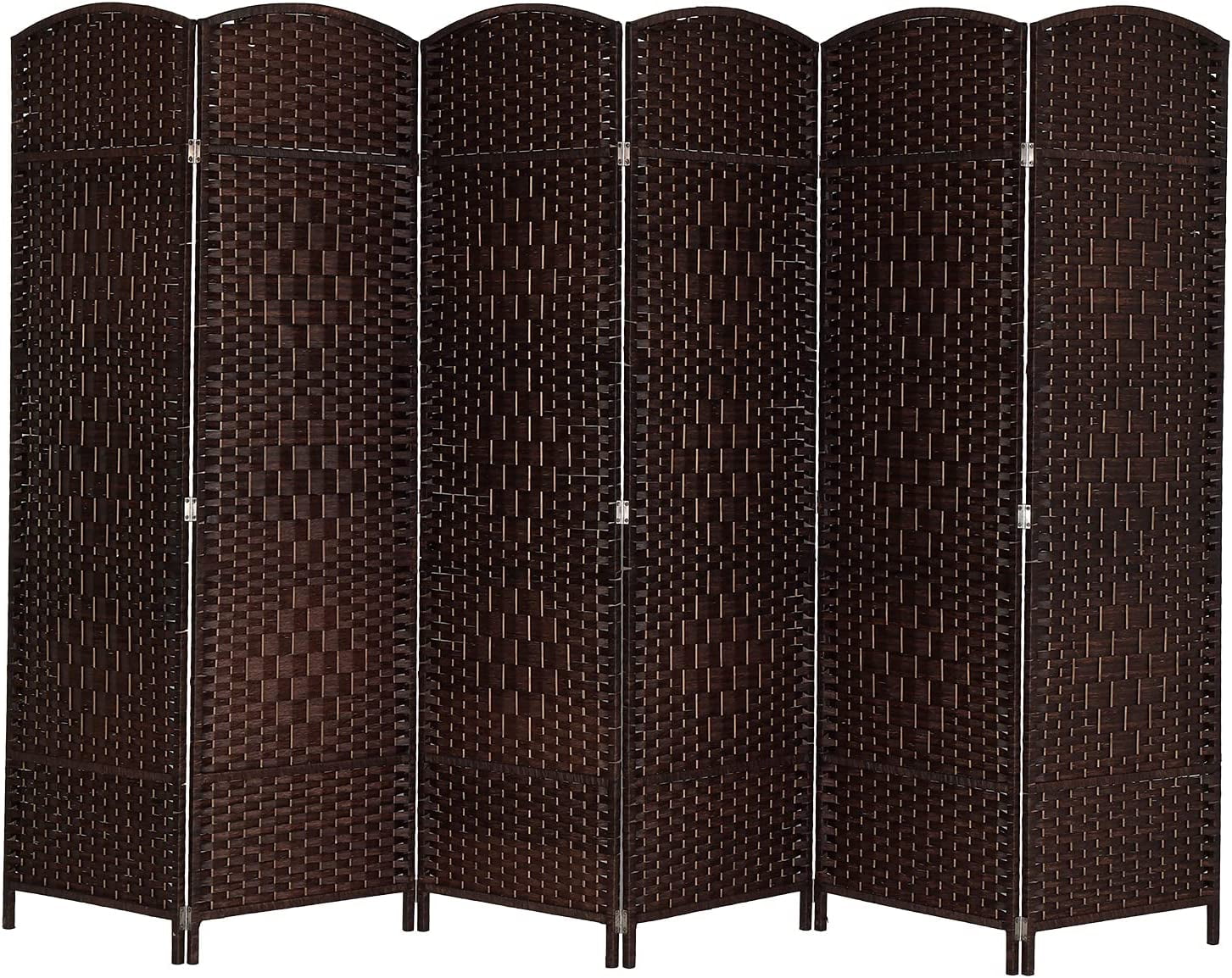 VINGLI 6-Panels Tall Rattan Room Divider, 6 FT Folding Privacy Screen ...
