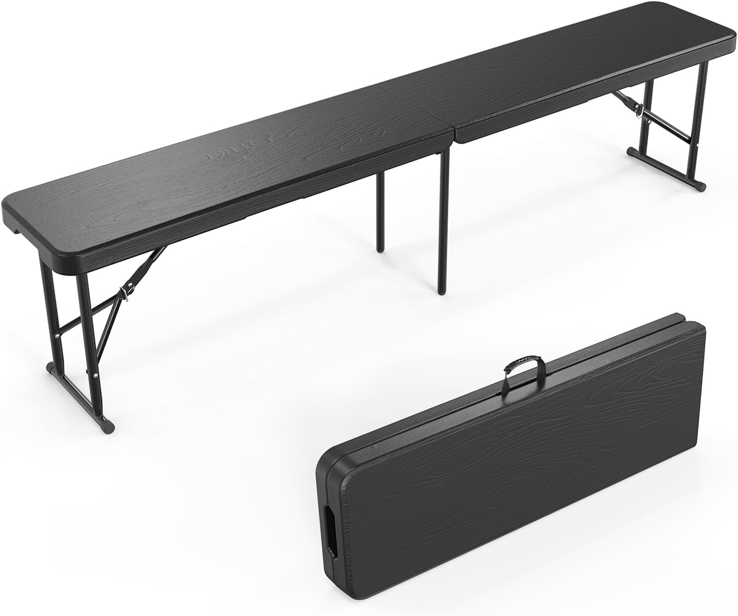 VINGLI 6 feet Plastic Folding Bench,Portable in/Outdoor Picnic Party ...
