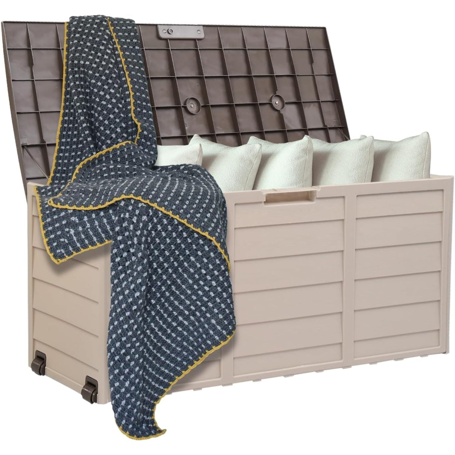 VINGLI 75 Gallon Outdoor Storage Box, Patio Deck Box Furniture with ...