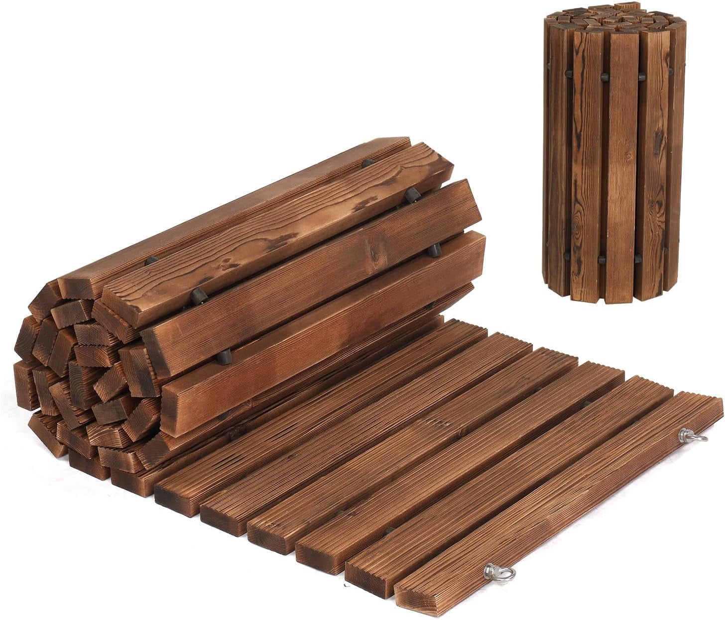 VINGLI 8ft L 22in W Wooden Garden Pathway, Roll Out Outdoor Walkway ...