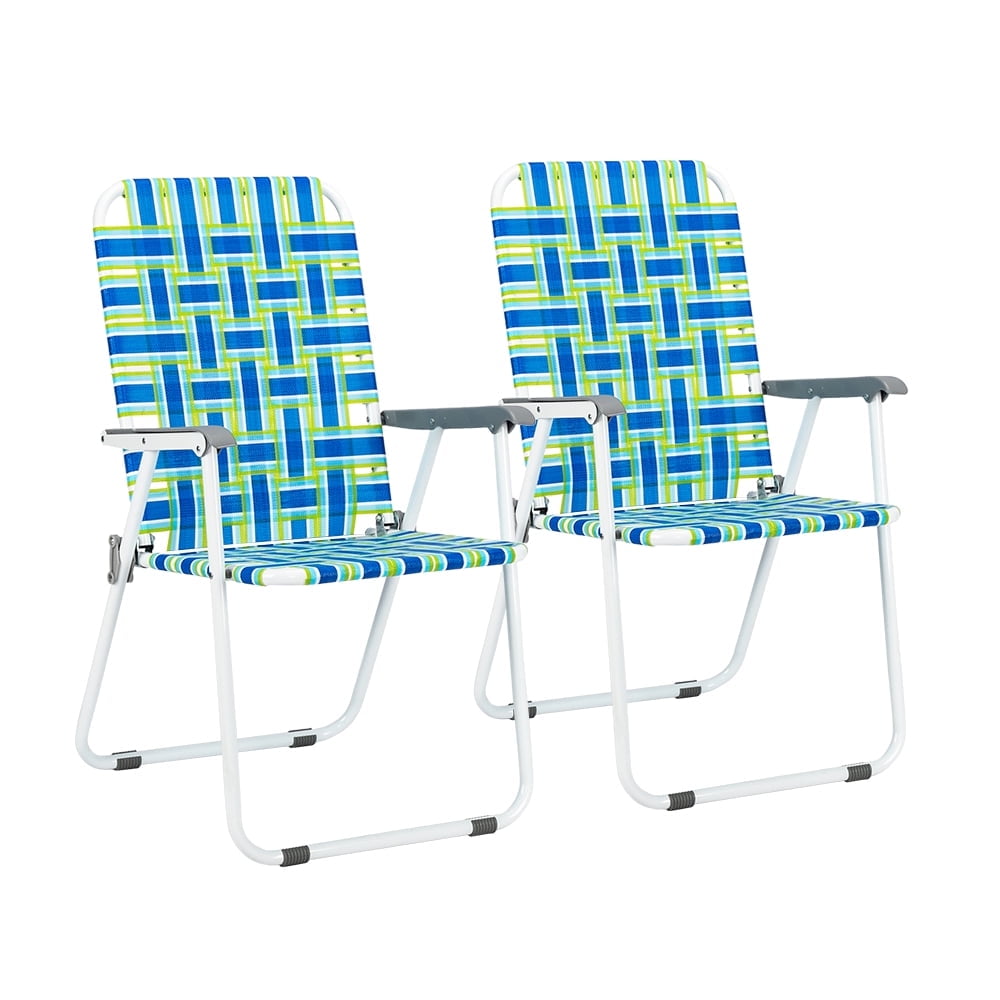 VINGLI Aluminum Patio Lawn Chairs Folding Set of 2 with Detachable Cup ...