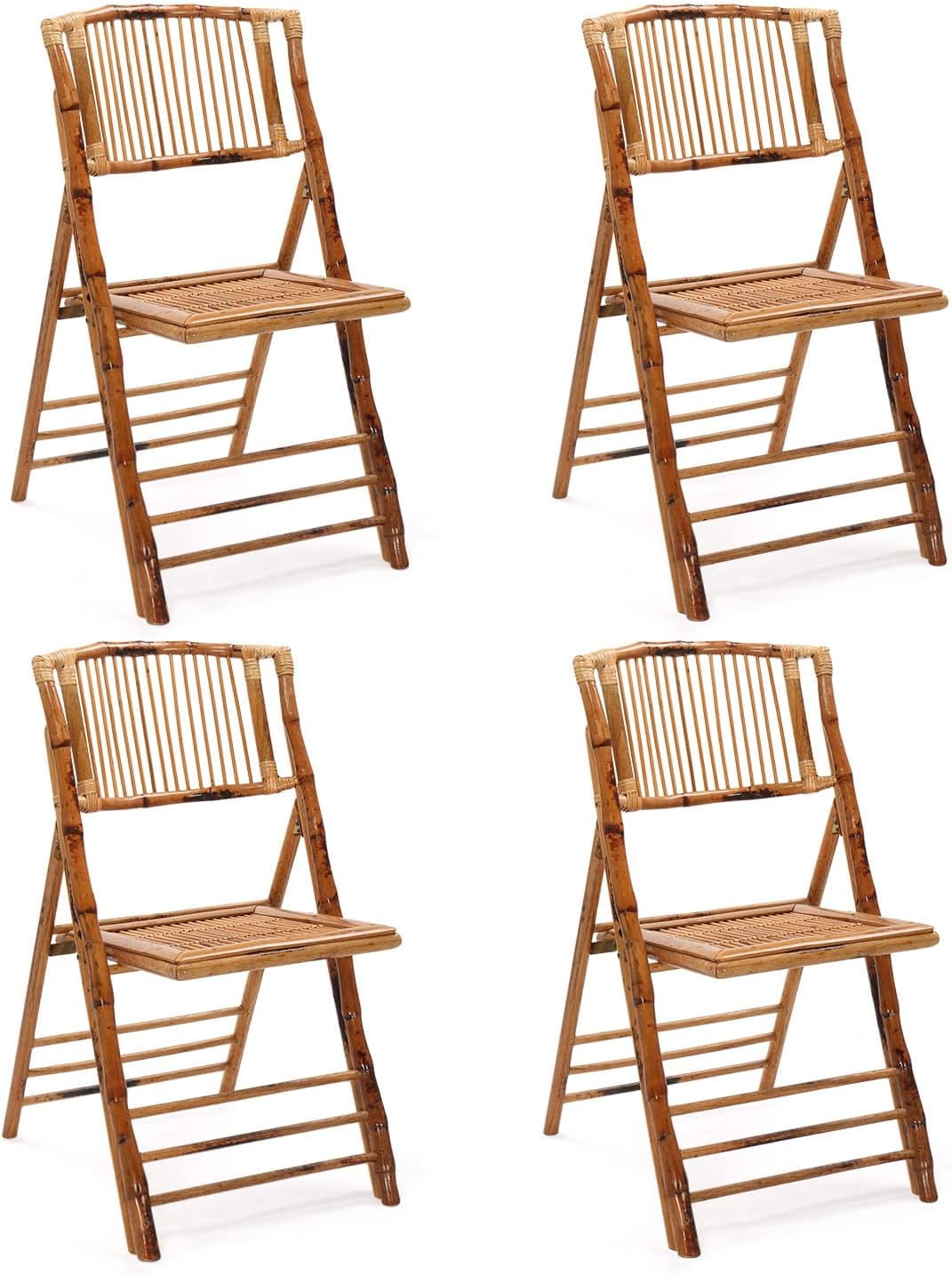 VINGLI Bamboo Folding Chair, Foldable Dining Chair for Outdoor & Indoor ...