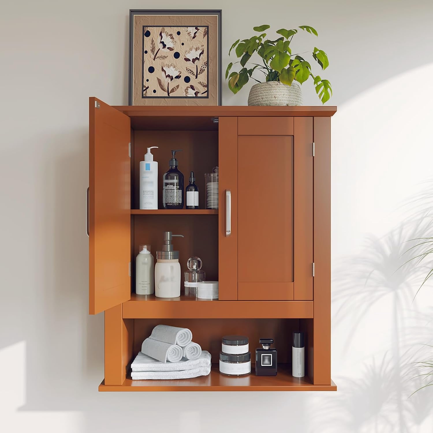 VINGLI Bathroom Wall Cabinet, Black Wall Mounted Storage Cabinet for ...