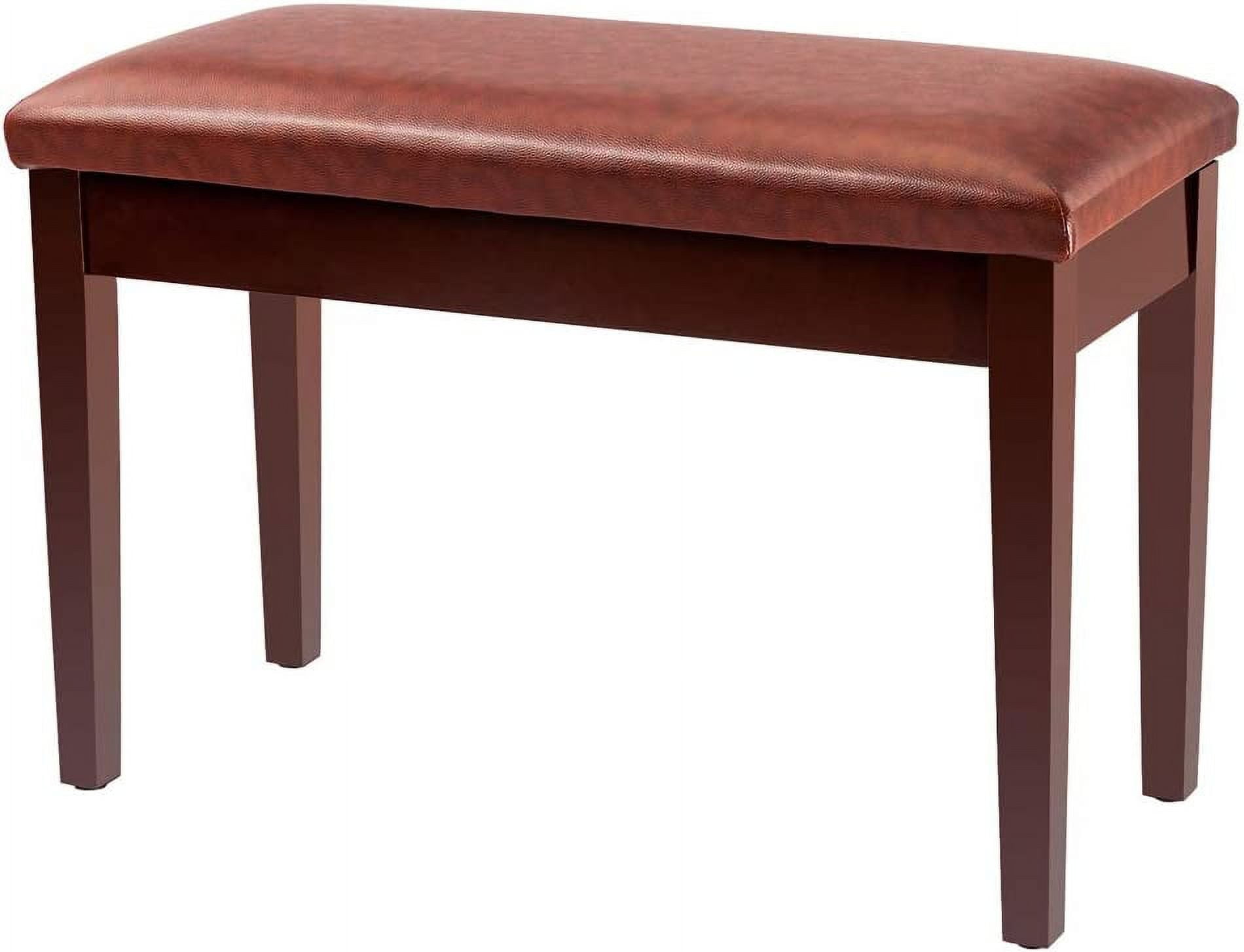 VINGLI Brown Duet Piano Bench, Padded Stool w/ Storage Compartment ...