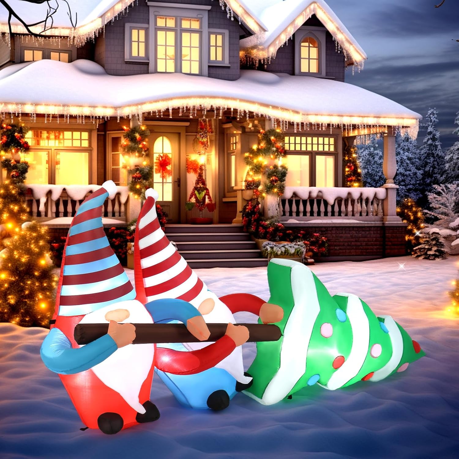 VINGLI Christmas Decorations Outdoor Inflatable Lighted Decor, Blow Up ...