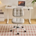 VINGLI Compact Small Desk Chair, Cute Armless Chair with Wheels, Vanity ...