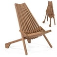 VINGLI FSC Acacia Wood Folding Outdoor Chairs,Weather-Resistant Wooden ...