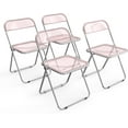 VINGLI Folding Chairs 4 Pack, Clear Chair Foldable and Stackable ...