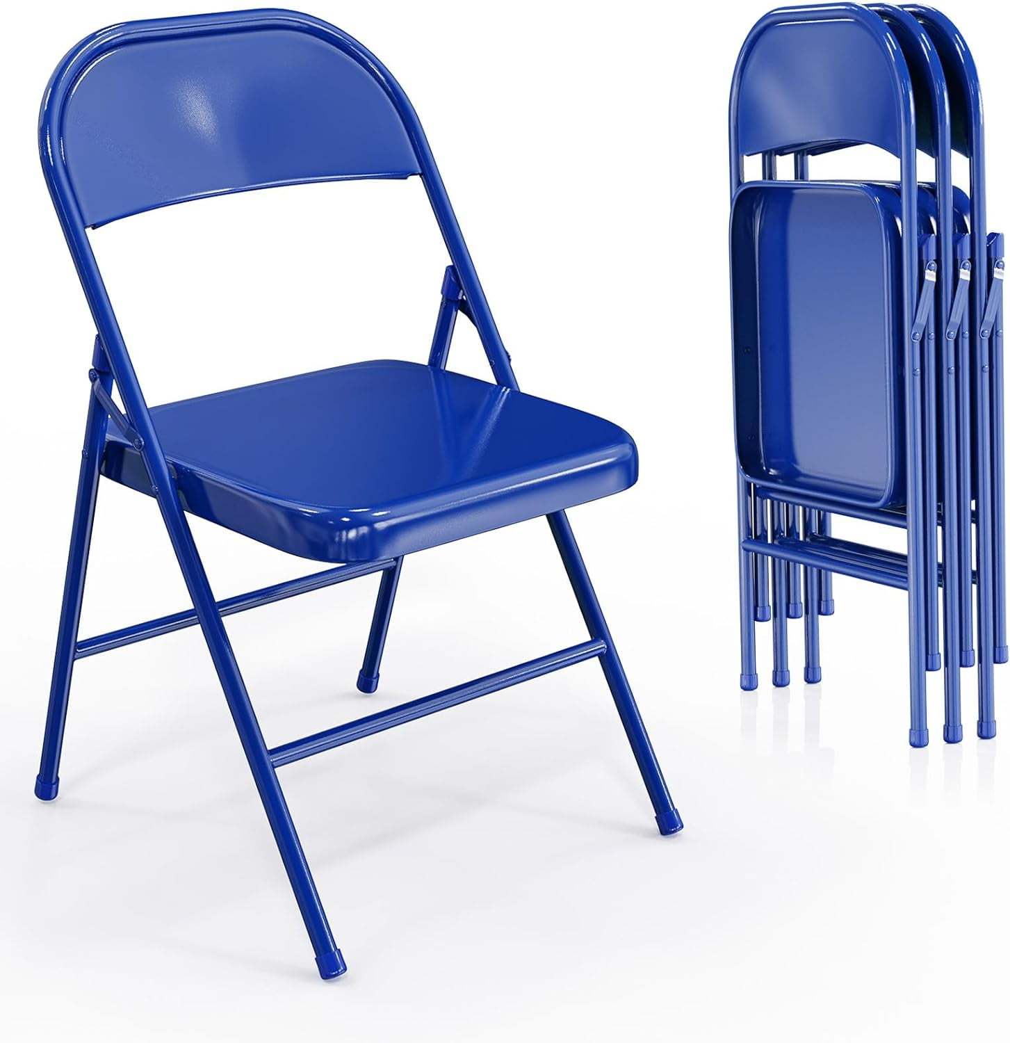 VINGLI Folding Chairs All Steel Metal Frame, Capacity 350 lbs, Durable ...