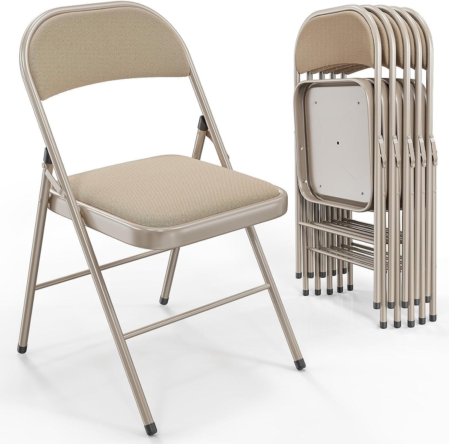 Free Shipping! VINGLI Folding Chairs with Padded Seats, Metal Frame ...