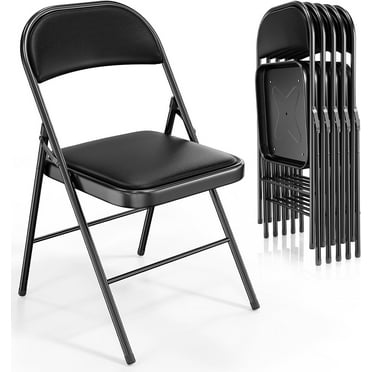 Ktaxon 6ft White Folding Table and 10 Pack Folding Chairs Black ...
