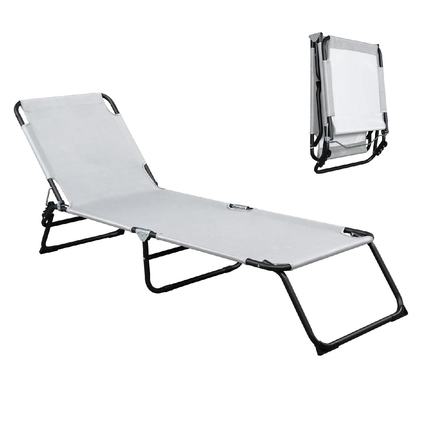 VINGLI Folding Chaise Lounge, Adjustable 4 Position Patio Chair ...