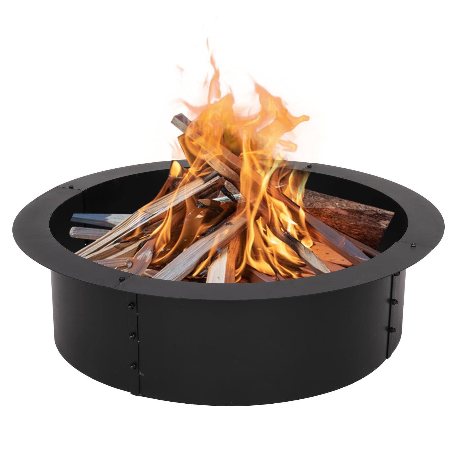 VINGLI Galvanized Fire Pit Ring 30" Inner 36" Outer 3.0mm Thick Heavy ...