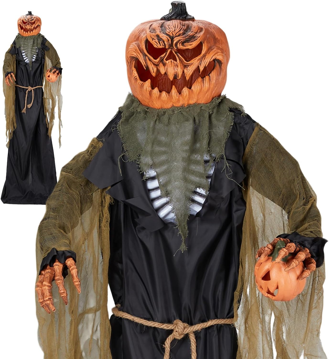 VINGLI Halloween Decor Animatronics Talking Outdoor Decorations with ...