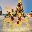 Best Choice Products 4ft 3-Piece Lighted 2D Christmas Deer Set Outdoor Yard Decoration w/ 175 ...