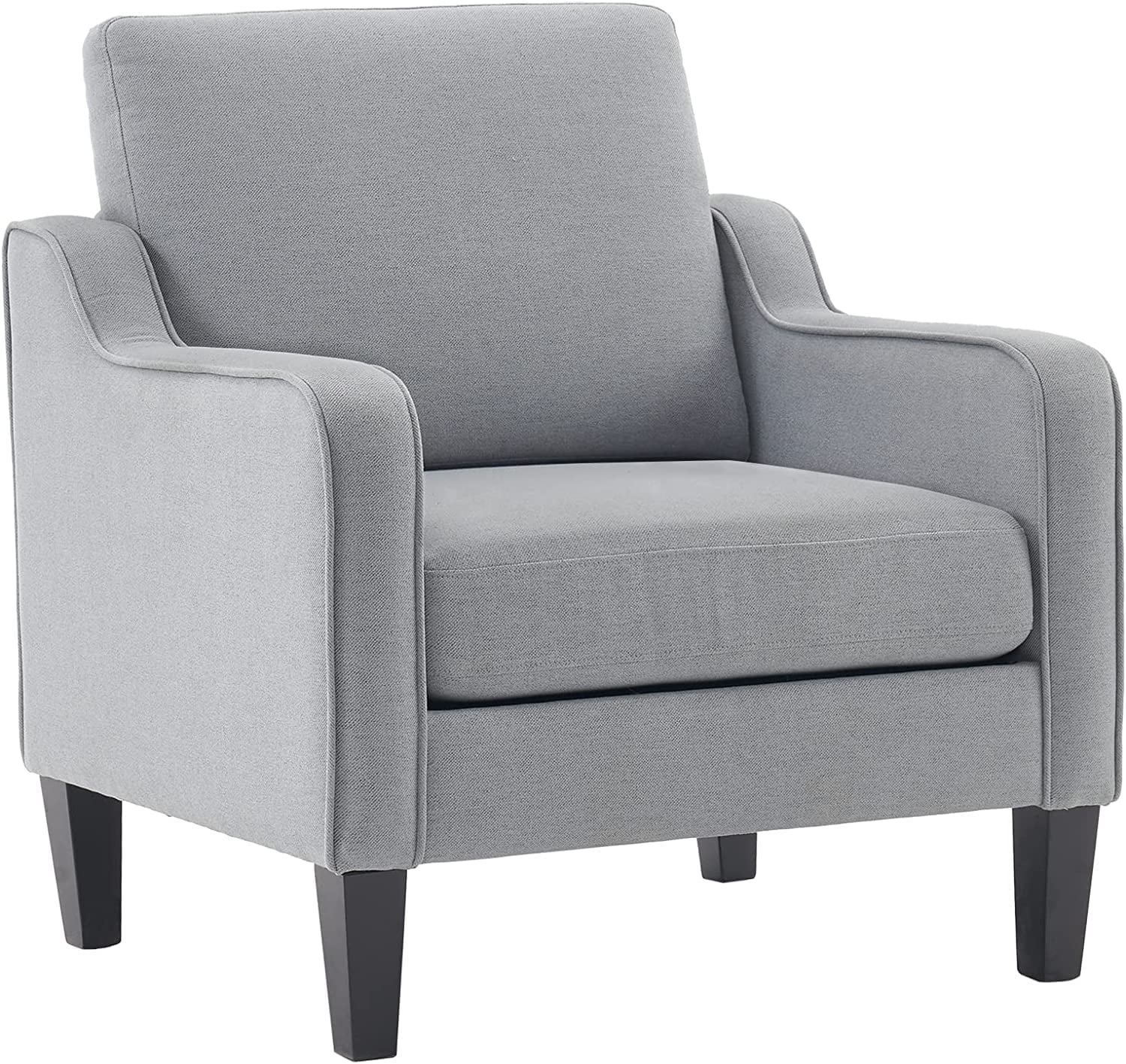 VINGLI Minimalist Mid Century Modern Accent Side Chair, Light Grey ...