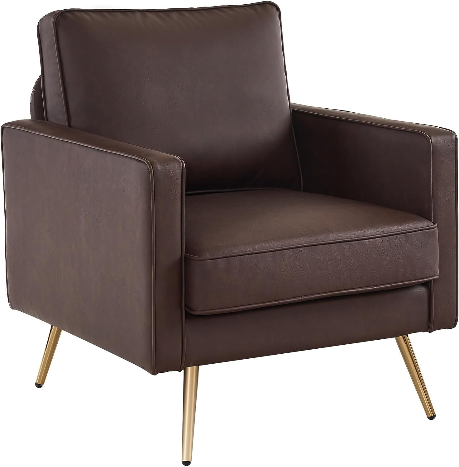 VINGLI Modern PU Leather Accent Chair for Living Room,Bedroom Comfy ...